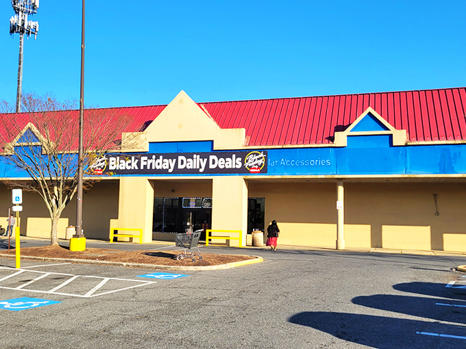 The treasure hunt begins at this cheerful yellow and blue building with its distinctive red roof&mdash;Maryland's answer to retail therapy with a twist.