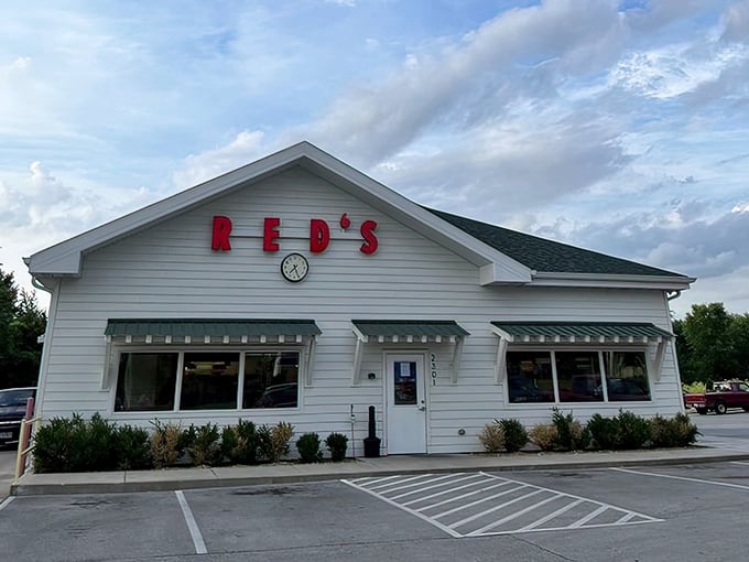 The storybook white facade with bold red letters promises the kind of all-American meal that makes nutritionists weep and food lovers rejoice.