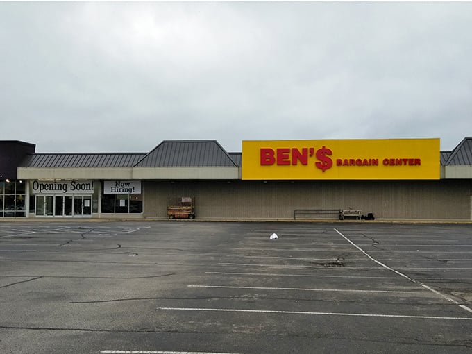 That iconic yellow and red sign feels like a lighthouse for bargain hunters—guiding shoppers to safe harbor for their wallets.