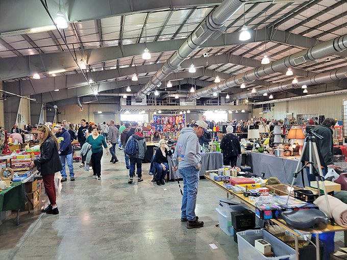 Welcome to treasure hunter's paradise! The Tulsa Flea Market's cavernous interior stretches before you like an archaeologist's dream site, minus the dirt and academic requirements.