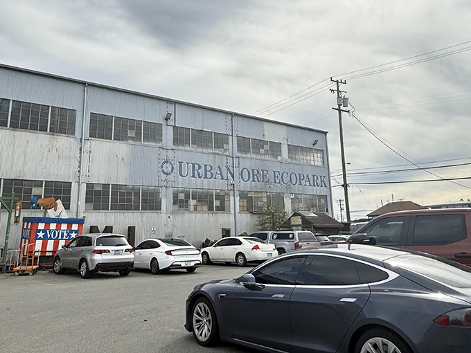 The unassuming industrial exterior of Urban Ore belies the wonderland of treasures within. Berkeley's ultimate recycling adventure begins here.