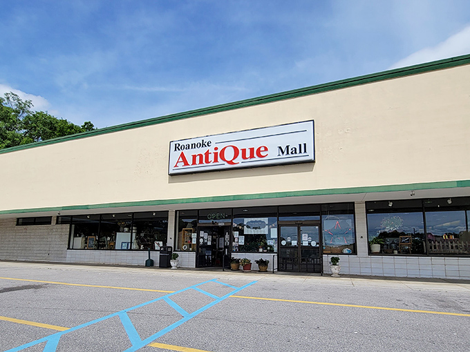 The unassuming exterior of Roanoke Antique Mall belies the wonderland of treasures waiting inside. Time travel begins here!