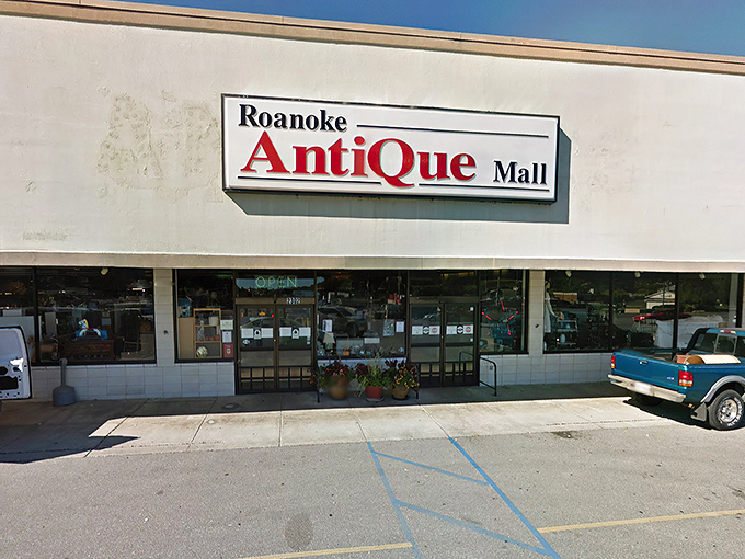 The unassuming exterior of Roanoke Antique Mall belies the wonderland of treasures waiting inside. Time travel begins here!