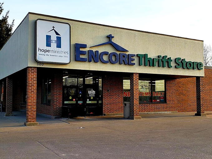 The unassuming brick fa&ccedil;ade of Encore Thrift Store belies the treasure trove waiting inside, where new items arrive daily to tempt bargain hunters. 