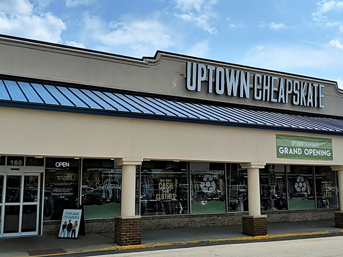The storefront glows like a beacon for bargain hunters, with those cheerful daylilies practically doing a "come hither" dance at passersby. 