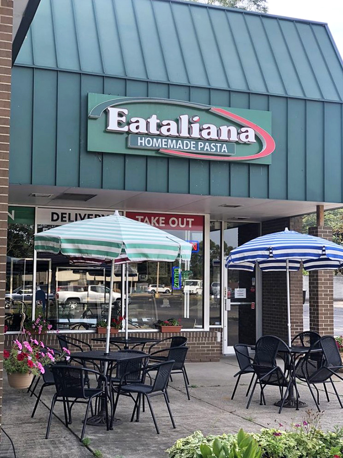 The unassuming storefront that houses pasta perfection. Eataliana's modest exterior in Shelby Township belies the culinary treasures waiting inside.