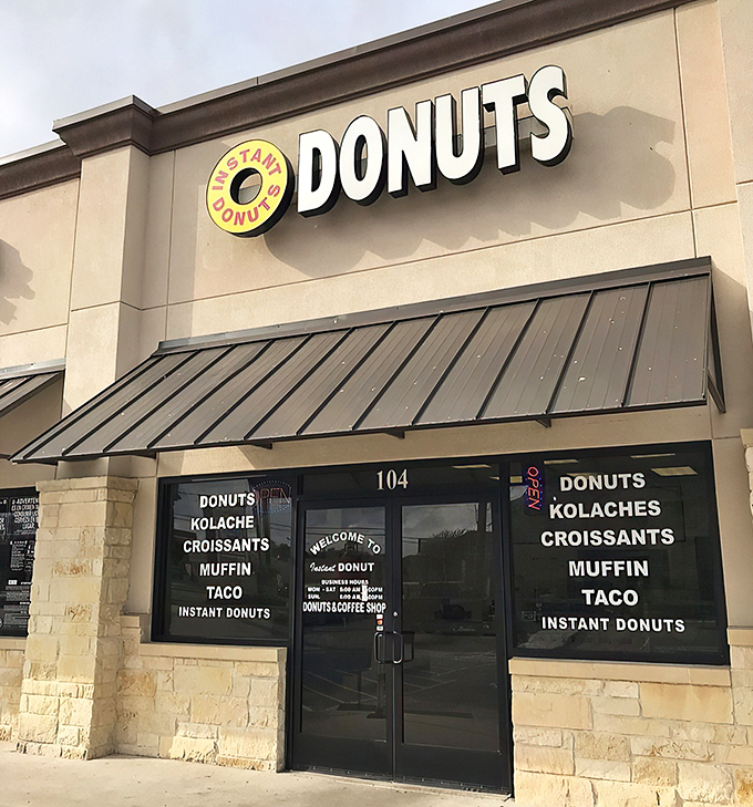 The unassuming yellow and white sign of Instant Donuts beckons from its strip mall home&mdash;proof that culinary treasures often hide in plain sight.