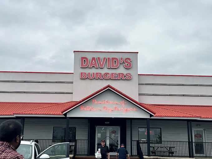 The iconic red and white exterior of David's Burgers stands as a beacon of hope for the burger-deprived souls of Little Rock.