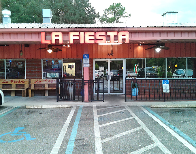 That unmistakable coral-pink exterior isn't just a building&mdash;it's a beacon of hope for anyone craving authentic Mexican flavors in Gainesville.