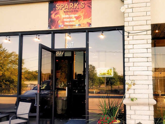 The storefront of Spark's Burger Co. promises what lies within&mdash;a burger experience worth crossing county lines for.