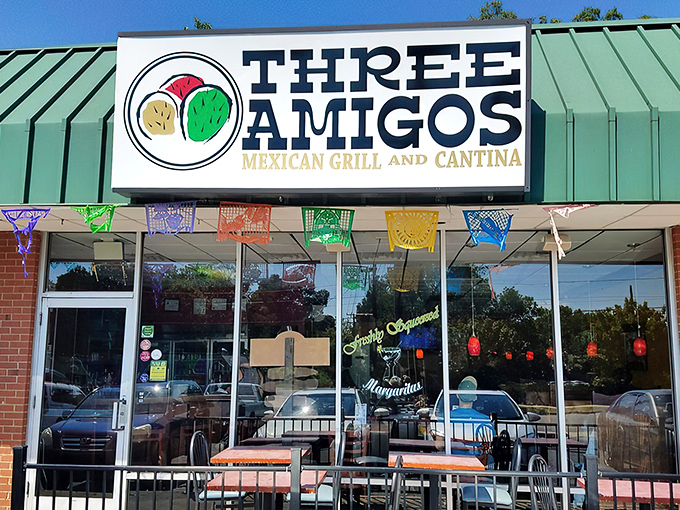 The vibrant mural outside Three Amigos sets the tone &ndash; authentic Mexican cuisine lives behind this unassuming brick fa&ccedil;ade in Charlotte. 