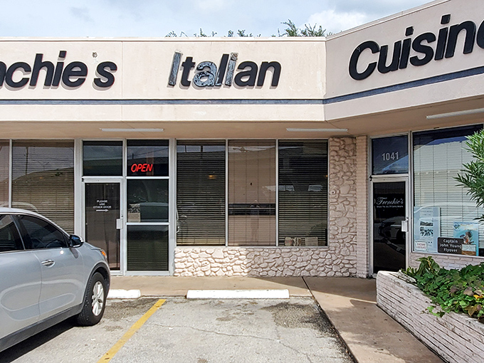 Unassuming strip mall exterior that screams "hidden gem." The best Italian spots never waste money on fancy facades when they could be perfecting their marinara instead.