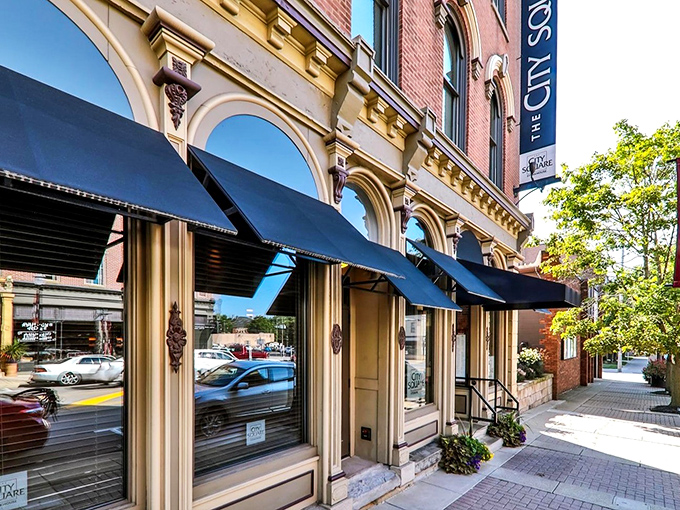 The historic Quinby Building stands proudly in downtown Wooster, housing a culinary treasure that's worth every mile of your journey.