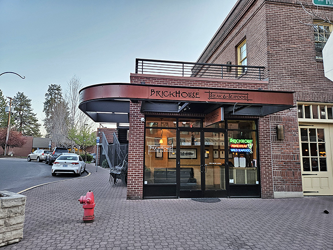 The unassuming brick exterior hides culinary greatness like Clark Kent's glasses hide Superman. Downtown Bend's worst-kept delicious secret.