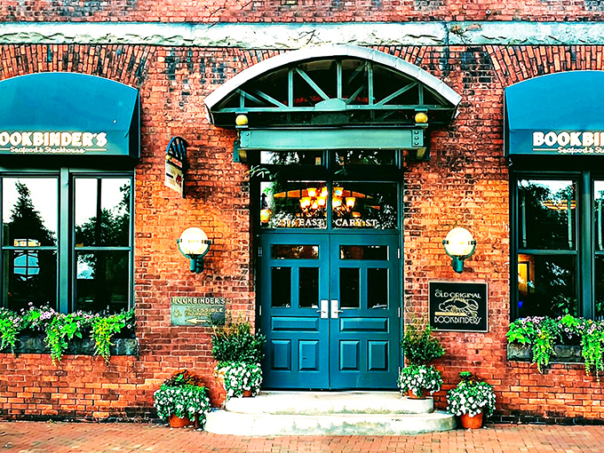 The historic brick fa&ccedil;ade of Bookbinder's welcomes you with teal awnings and warm globe lights&mdash;Richmond's culinary time machine disguised as a restaurant. 