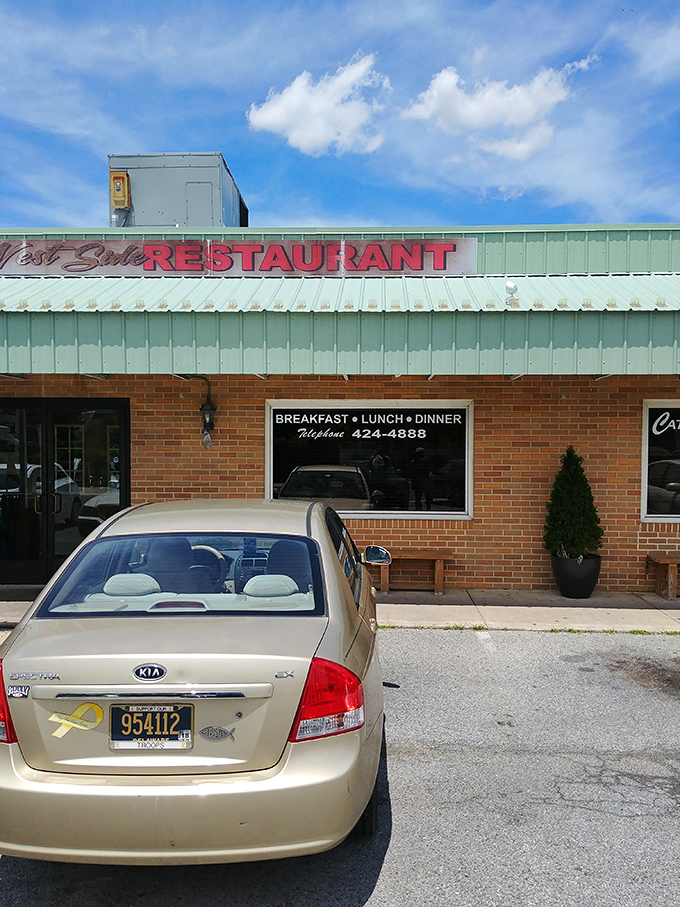 The unassuming brick facade of Westside Restaurant proves the age-old wisdom: never judge a breakfast spot by its awning.