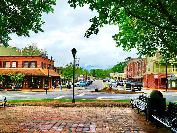 Dahlonega's historic square welcomes visitors with brick-lined streets and charming storefronts that look like they're waiting for a movie crew to yell "action!"