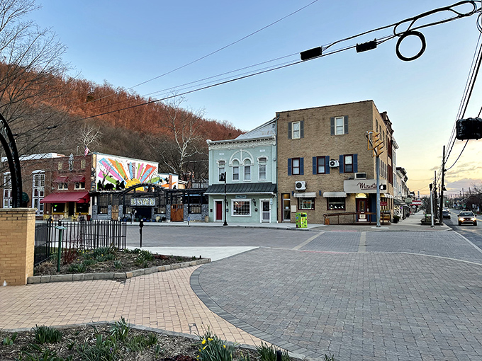 Main Street Berkeley Springs whispers stories of the past while inviting you to discover new treasures. The golden hour light makes even the pavement look collectible.