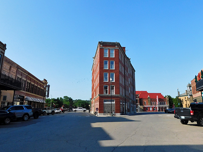Historic brick buildings line downtown Pawhuska, where time seems to slow down just enough to let you appreciate the architectural details that modern strip malls forgot.