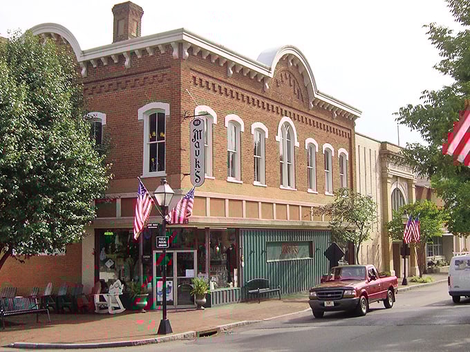 Main Street Jonesborough whispers stories from another era, where brick buildings and white church steeples create the perfect small-town postcard. 