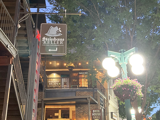 The entrance to culinary paradise isn't pearly gates, but a humble staircase leading to this underground German oasis in Hot Springs.