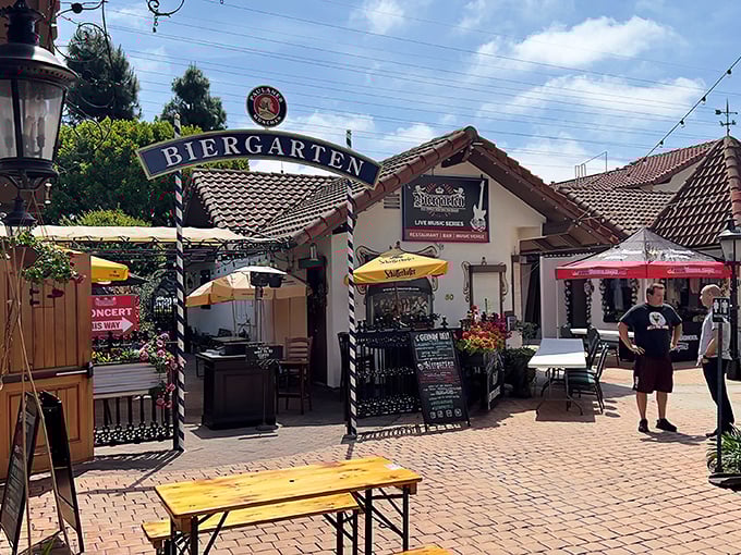 A slice of Bavaria hiding in plain sight. The classic German-style architecture of Old World's exterior promises authentic delights within those wooden doors.