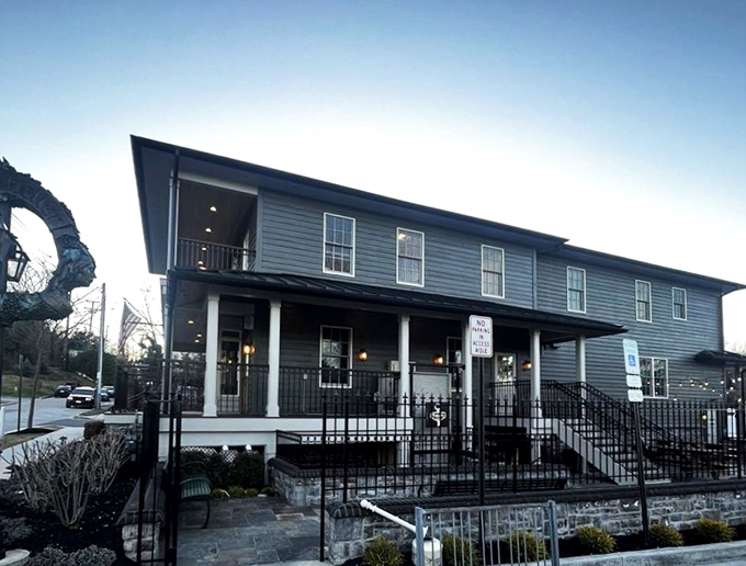 The blue-gray facade of Rathskeller stands proudly in Elkridge, welcoming hungry travelers with the promise of German comfort and Maryland hospitality.