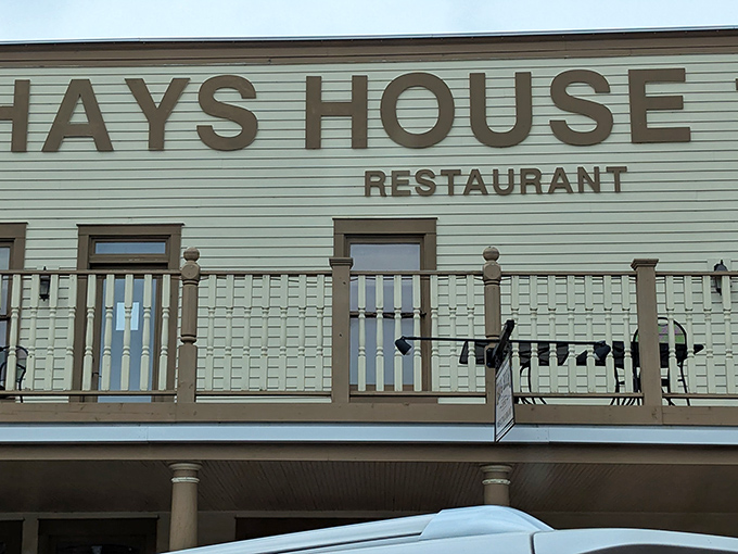 The historic fa&ccedil;ade of Hays House 1857 stands proudly in Council Grove, a time capsule of frontier hospitality that's witnessed more than a century and a half of American history.