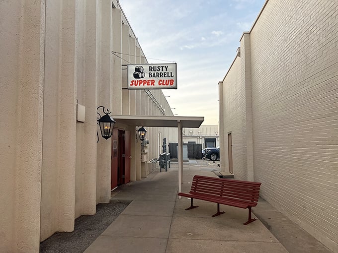 The unassuming exterior of Rusty Barrell Supper Club proves once again that culinary treasures often hide in plain sight. Oklahoma's carnivore paradise awaits behind that modest door.