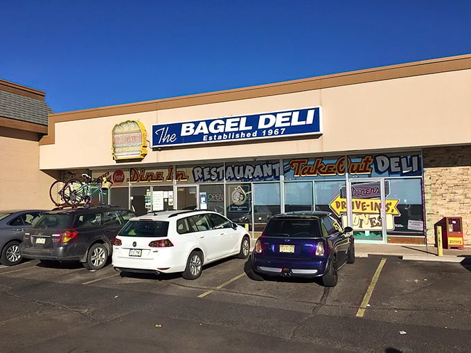 A culinary time capsule hiding in plain sight. The Bagel Deli's unassuming strip mall exterior belies the treasure trove of flavor waiting inside since 1967.