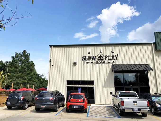 Unassuming on the outside, extraordinary on the inside&mdash;Slow Play Brewing's exterior promises craft beer excellence behind its industrial fa&ccedil;ade.