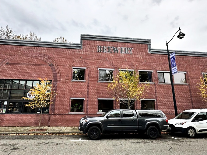 The timber-framed outdoor seating area beckons like an old friend, promising cold brews and mountain views that'll make your city stress evaporate instantly.