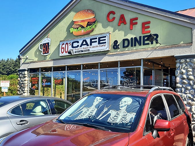 The giant burger on the facade isn't just decoration&mdash;it's a promise. This Route 66-inspired oasis beckons hungry travelers with retro charm.