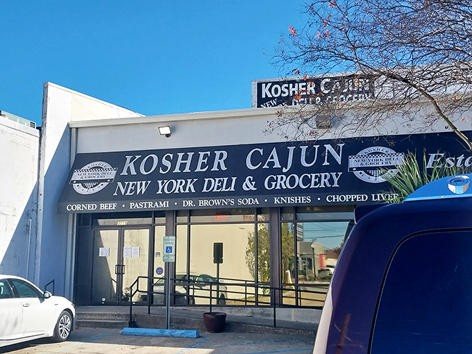 The black awning beckons like a New York mirage in suburban Metairie. This cultural crossroads promises authentic deli treasures with a Louisiana twist.