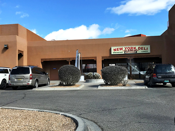 The unassuming storefront promises "HOT BAGELS" like a whispered secret between New Yorkers. This little slice of the Big Apple in Santa Fe is worth seeking out.
