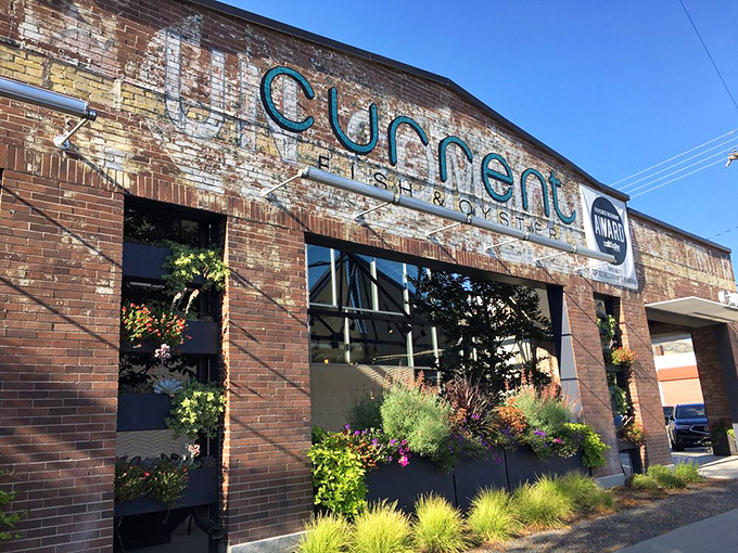 The weathered brick exterior of Current Fish and Oyster feels like a secret you've stumbled upon&mdash;a coastal gem hiding in plain sight in downtown Salt Lake City.