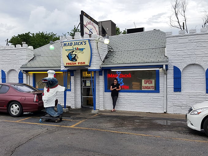 The little white building with blue trim might not look like much, but inside Mad Jack's Fresh Fish lies seafood nirvana that'll make you forget you're in Kansas.