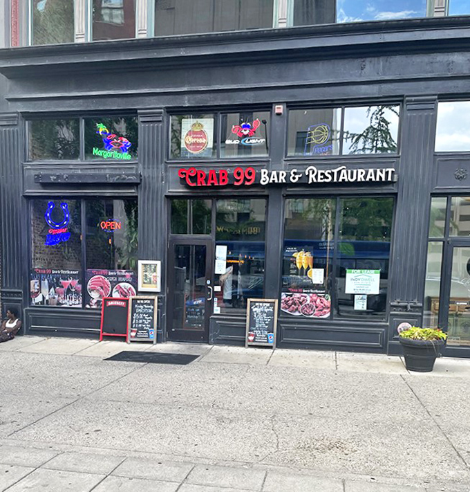 The historic brick fa&ccedil;ade of Crab 99 Bar & Restaurant stands proudly in downtown Indianapolis, proving great seafood can indeed thrive in landlocked territory.