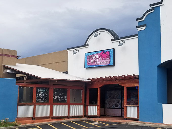 The unassuming exterior of Down N Dirty Seafood Boil hides a seafood paradise within. Like finding an oasis in the desert, this Albuquerque gem delivers coastal treasures to landlocked New Mexico.
