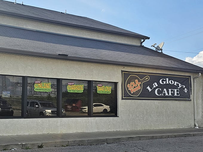 The unassuming exterior of La Glory's hides culinary treasures within, like finding a diamond in your backyard. Soul food paradise awaits.