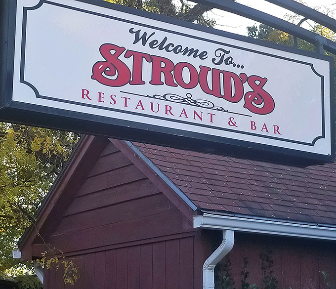 The iconic Stroud's sign welcomes hungry pilgrims to this temple of fried chicken. Your stomach knows you've arrived at the promised land.