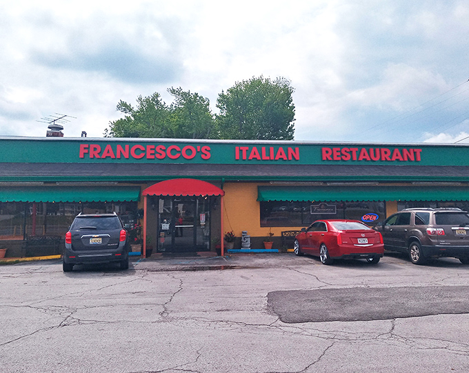 The colorful facade of Francesco's beckons like an old friend,  promising Italian comfort in the heart of Alabama. 