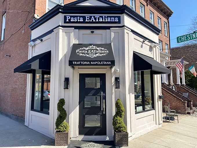 The corner spot that launched a thousand pasta cravings. Pasta EATaliana's elegant fa&ccedil;ade hints at the Neapolitan treasures waiting inside. 