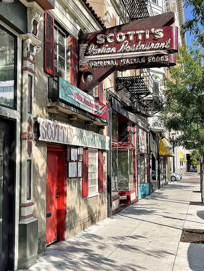 The iconic red and green neon sign beckons hungry Cincinnatians like a lighthouse for pasta-seeking souls. Scotti's modest storefront hides culinary treasures within.