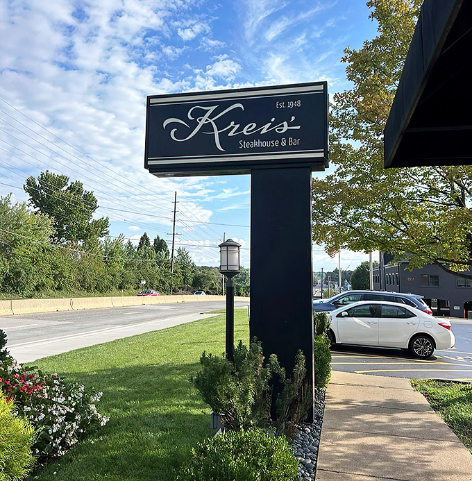 Kreis' unassuming exterior hides a temple of beef worship within. Classic cream and burgundy colors signal you've arrived somewhere timelessly special.
