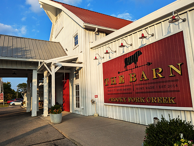The architectural equivalent of a warm welcome, this converted barn promises culinary treasures inside that rival its charming exterior.