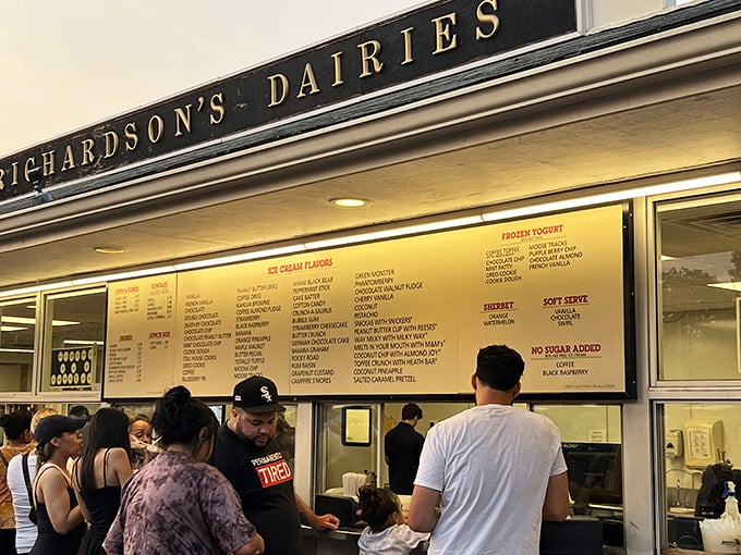 The classic red-brick facade of Richardson's stands as a beacon of sweet nostalgia in Middleton, where ice cream pilgrims have been congregating since 1952.