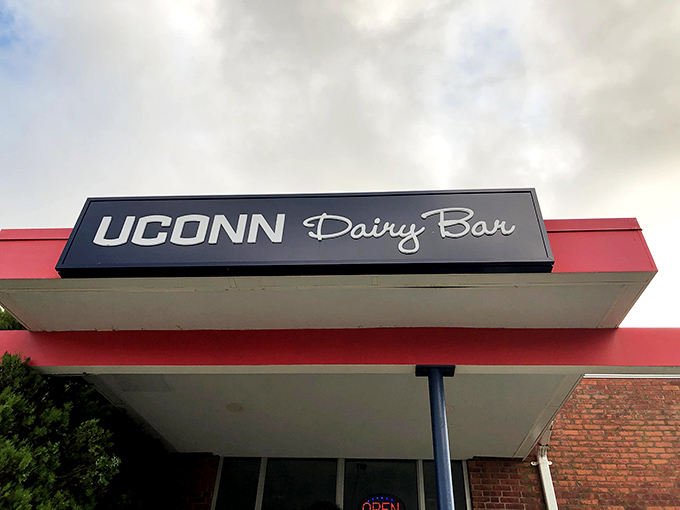 The UConn Dairy Bar stands like a beacon of frozen happiness, promising sweet relief from Connecticut summer heat and academic stress alike.