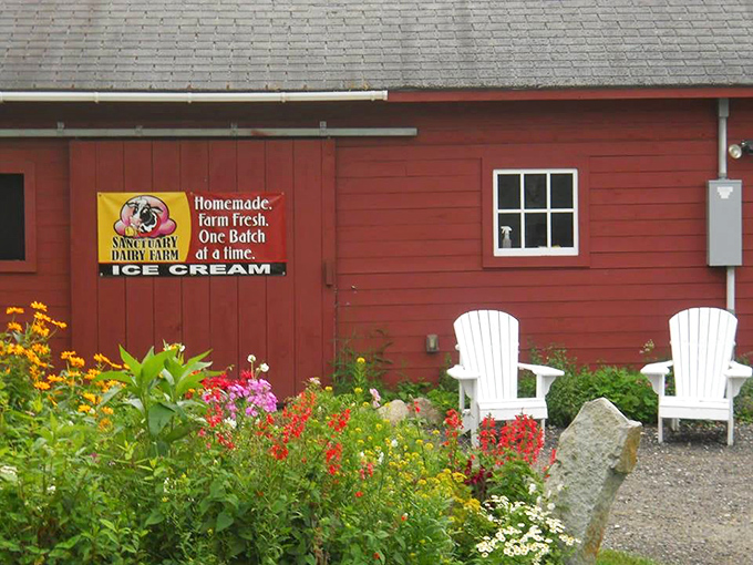 The unassuming red farm stand that houses ice cream dreams&mdash;proof that the best things in life rarely need neon signs or fancy facades.