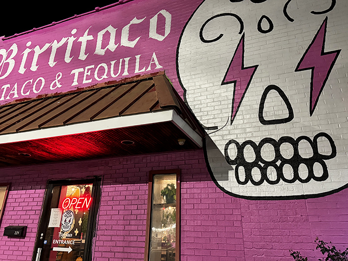 You can't miss this hot pink beacon of deliciousness in downtown Concord, where the exterior screams "food fiesta" long before your first bite.